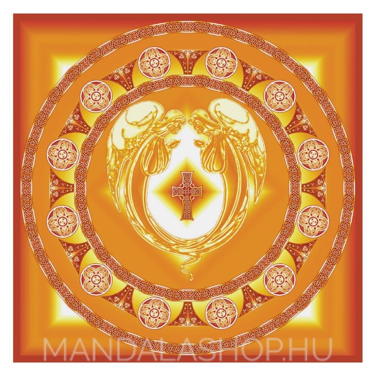 Égi áldás, isteni védelem, angyal mandala - matrica (öntapadós, 18x18cm ...